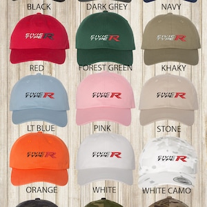 Civic Type R Cap Embroidered Logo Snap Back Yupoong 5 Panel Hat Honda ...