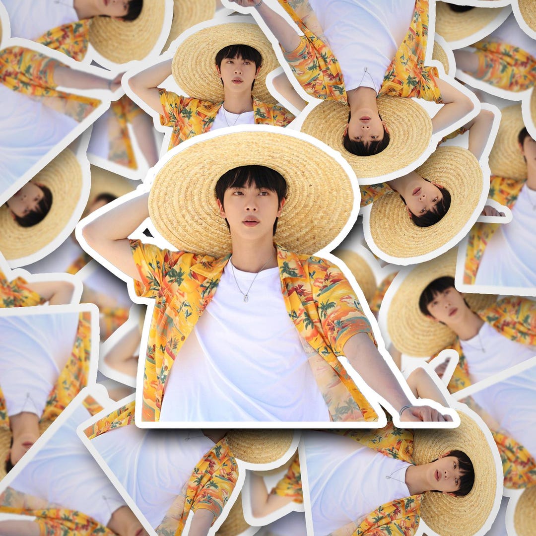 Jin Super Tuna Photo Sketch 2 Sticker | Jin Stickers | Bangtan Sticker ...