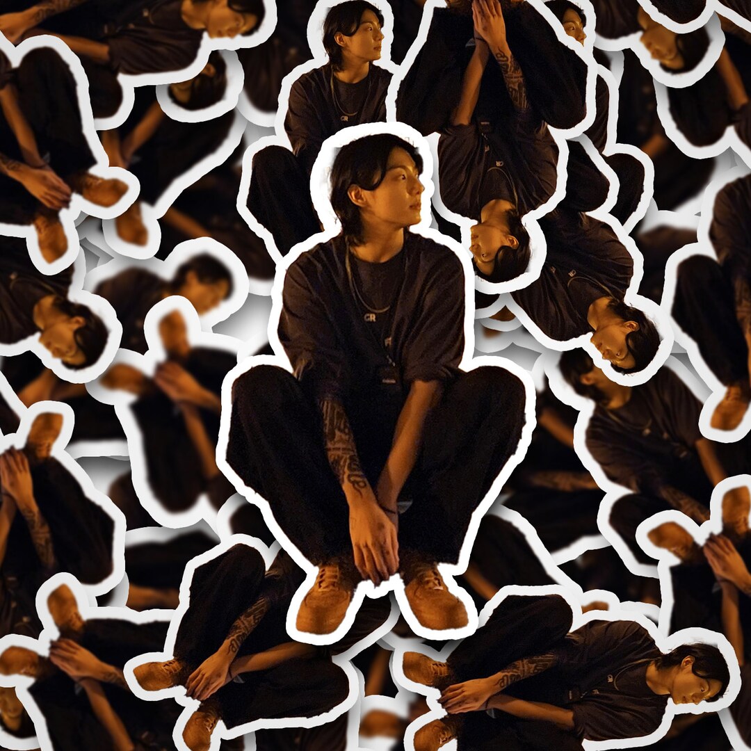 Jungkook Squat Sticker Stickers Bangtan Sticker Vinyl Decal for Laptop ...