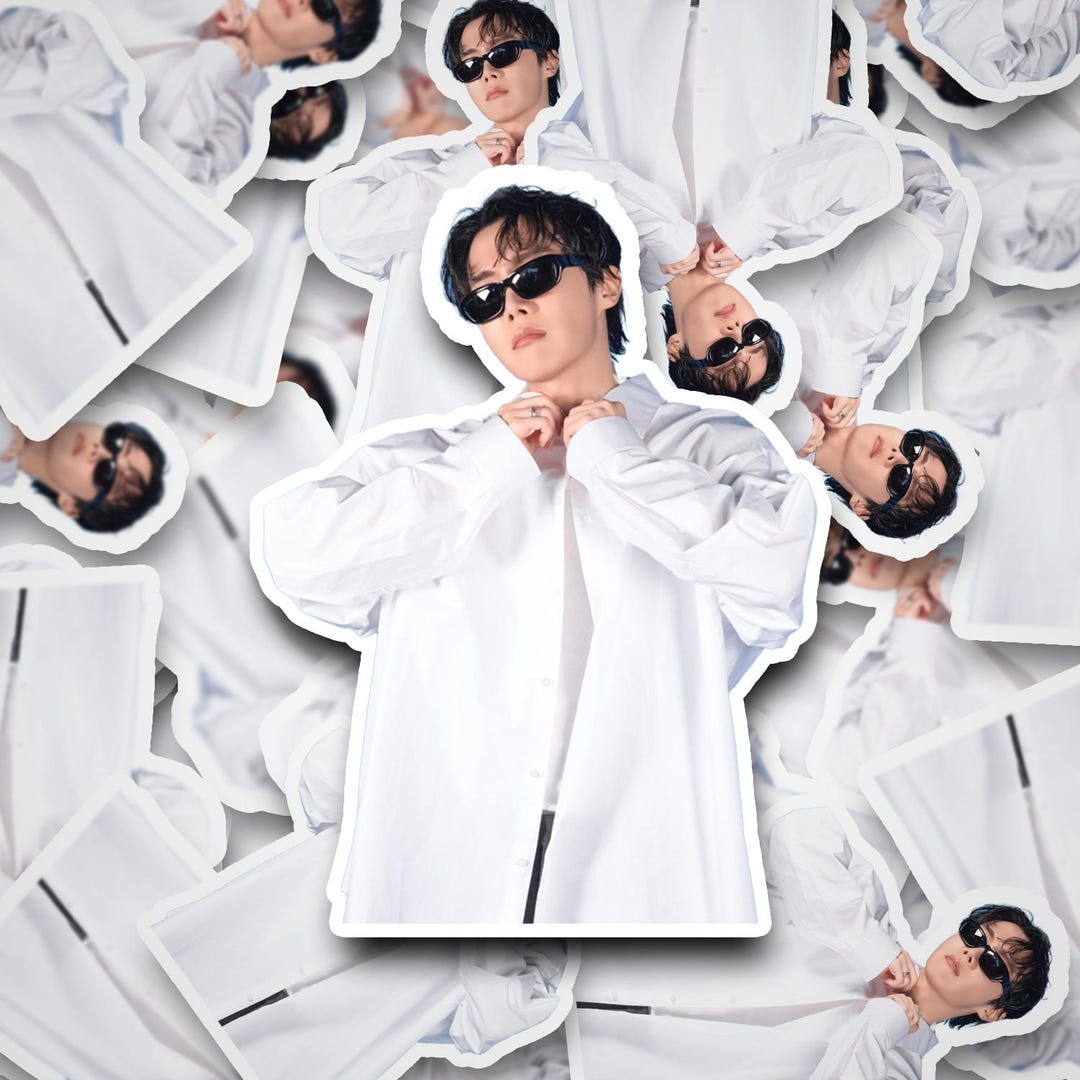 J-hope White Button up Sticker | Mona Lisa Photo Sketch | J-hope ...
