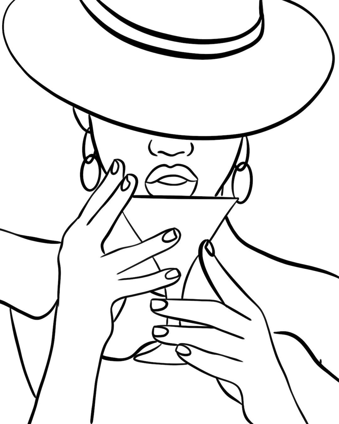 Sip & Paint- Pre Drawn Canvas - Etsy