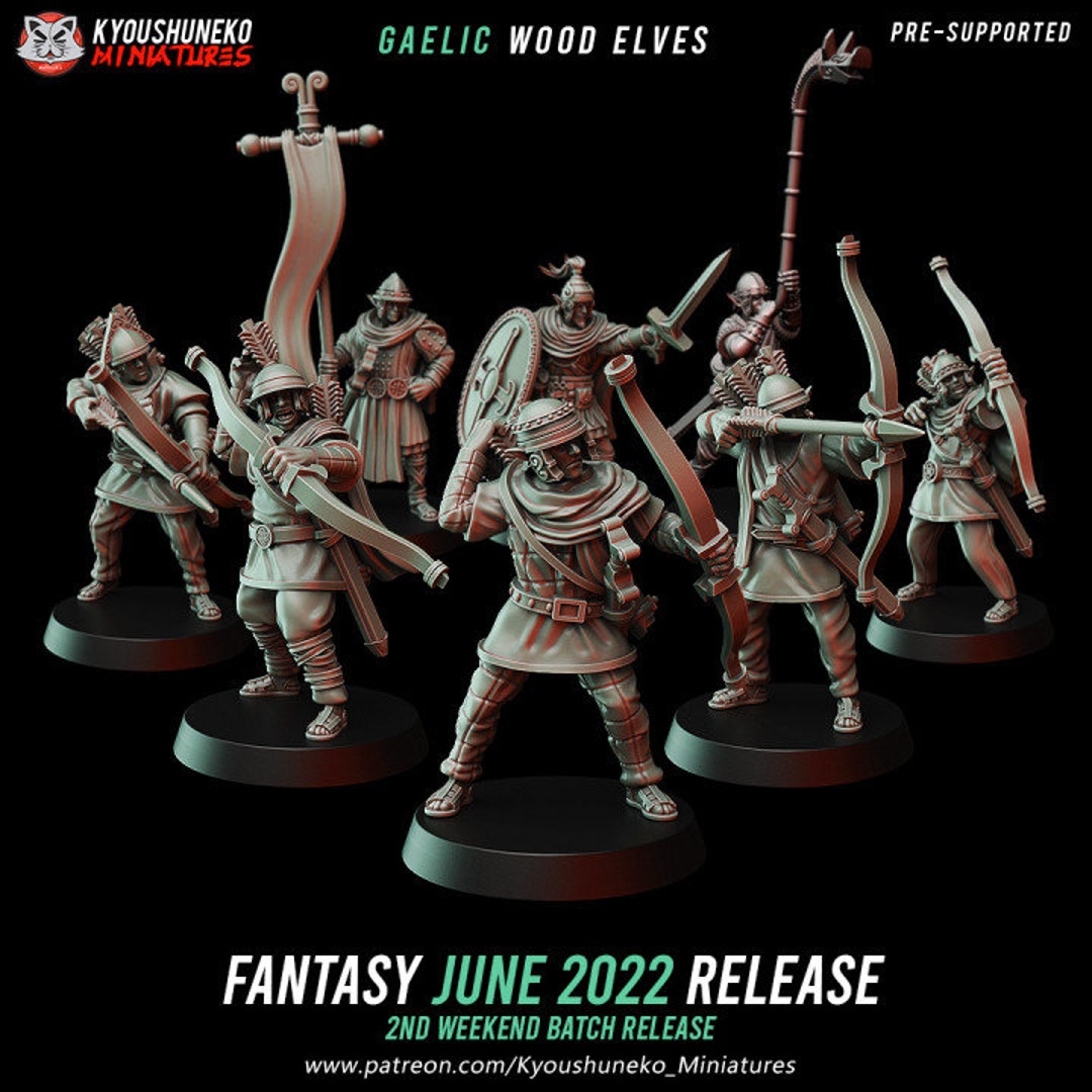 Gaelic Wood Elves Forest Guard With Command Fantasy Miniatures Proxy ...