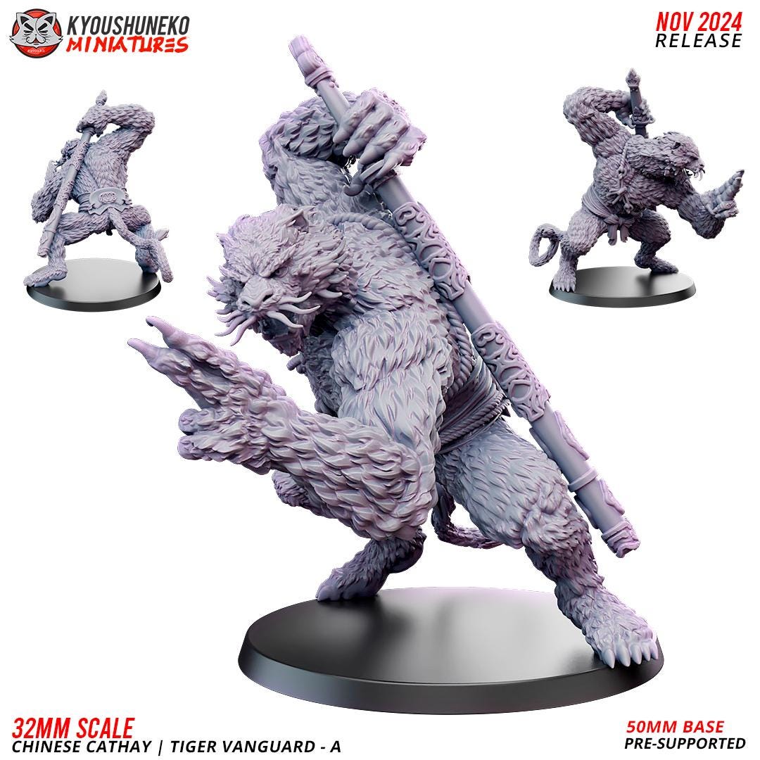 Tiger Vanguard Cathay Fantasy Miniatures Proxy Army 32mm - Etsy