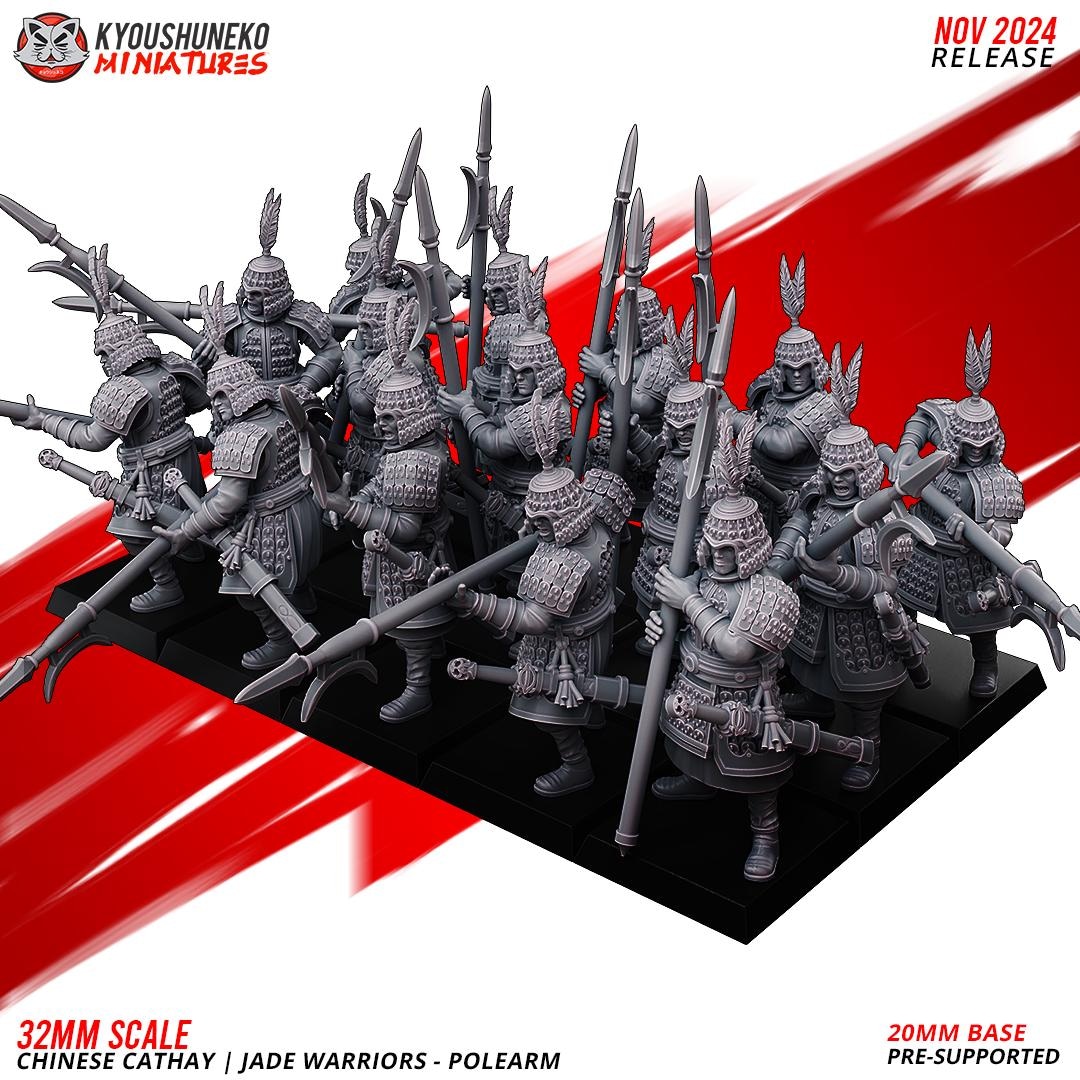 CATHAY JADE WARRIORS Warriors Polearms Fantasy Miniatures Proxy Army ...