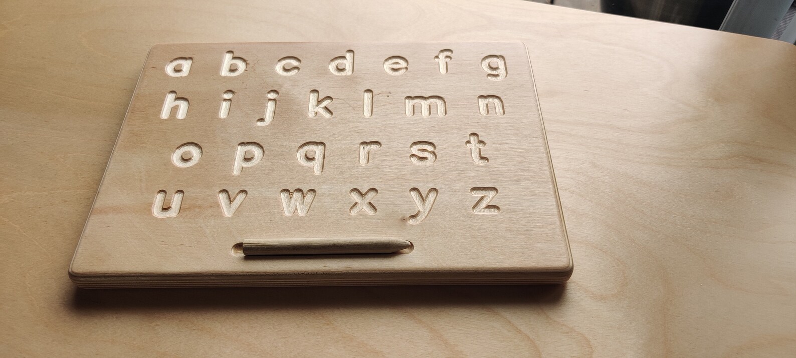 Double-sided Letter Tracing Board Montessori Educational Material ...