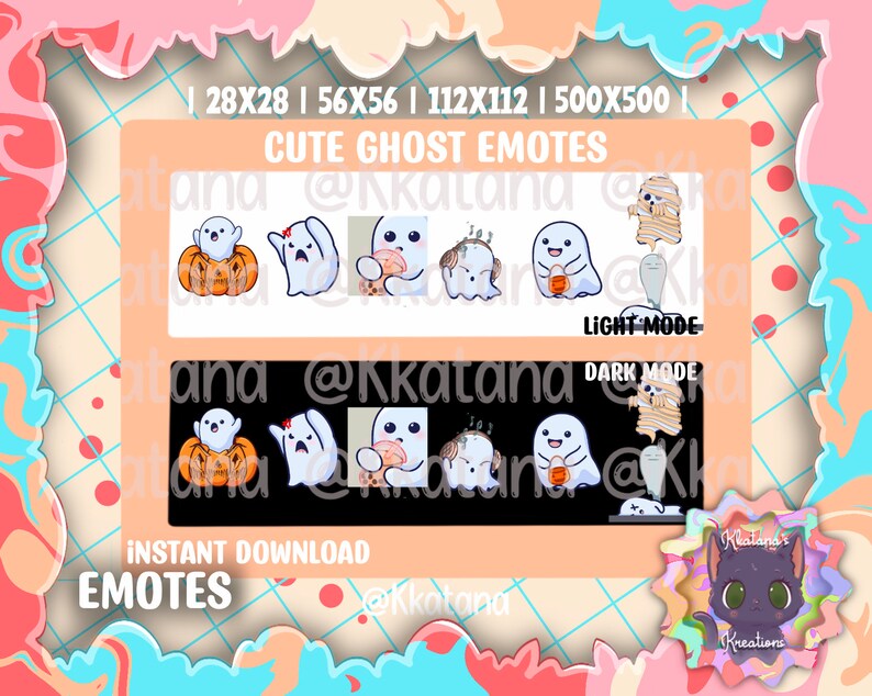 Cute Ghost Emotes -emotes (7)- Twitch - Streamer - Discord - Youtube ...