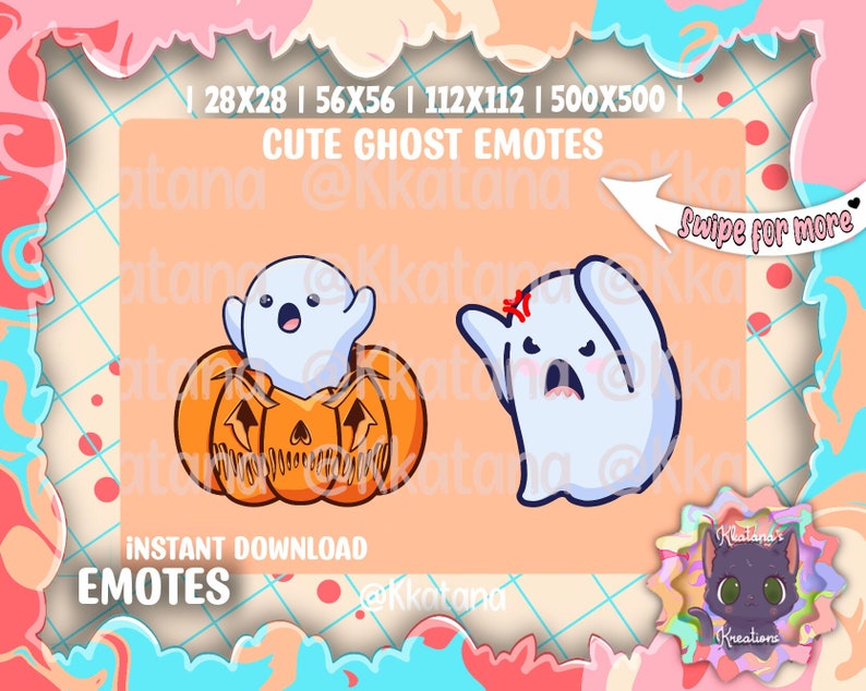 Cute Ghost Emotes -emotes (7)- Twitch - Streamer - Discord - Youtube ...