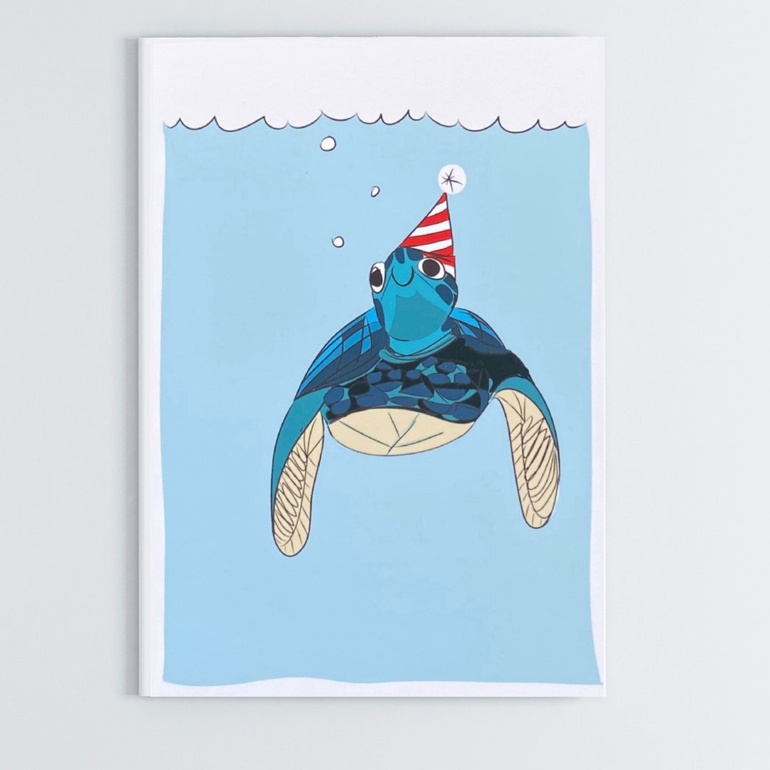 Sea Turtle Birthday Card Turtle Card Sea Creature Card Ocean Birthday ...