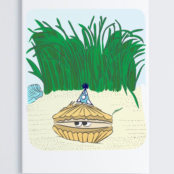 Clam Birthday Card - Etsy
