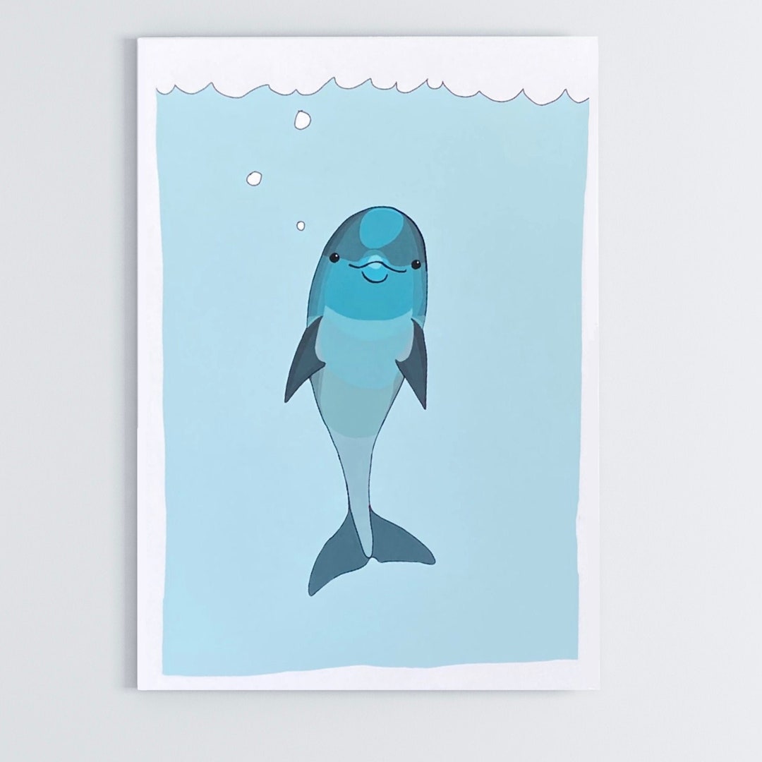 Dolphin Card | Blue Dolphin | Porpoise Card | Ocean Card - Etsy