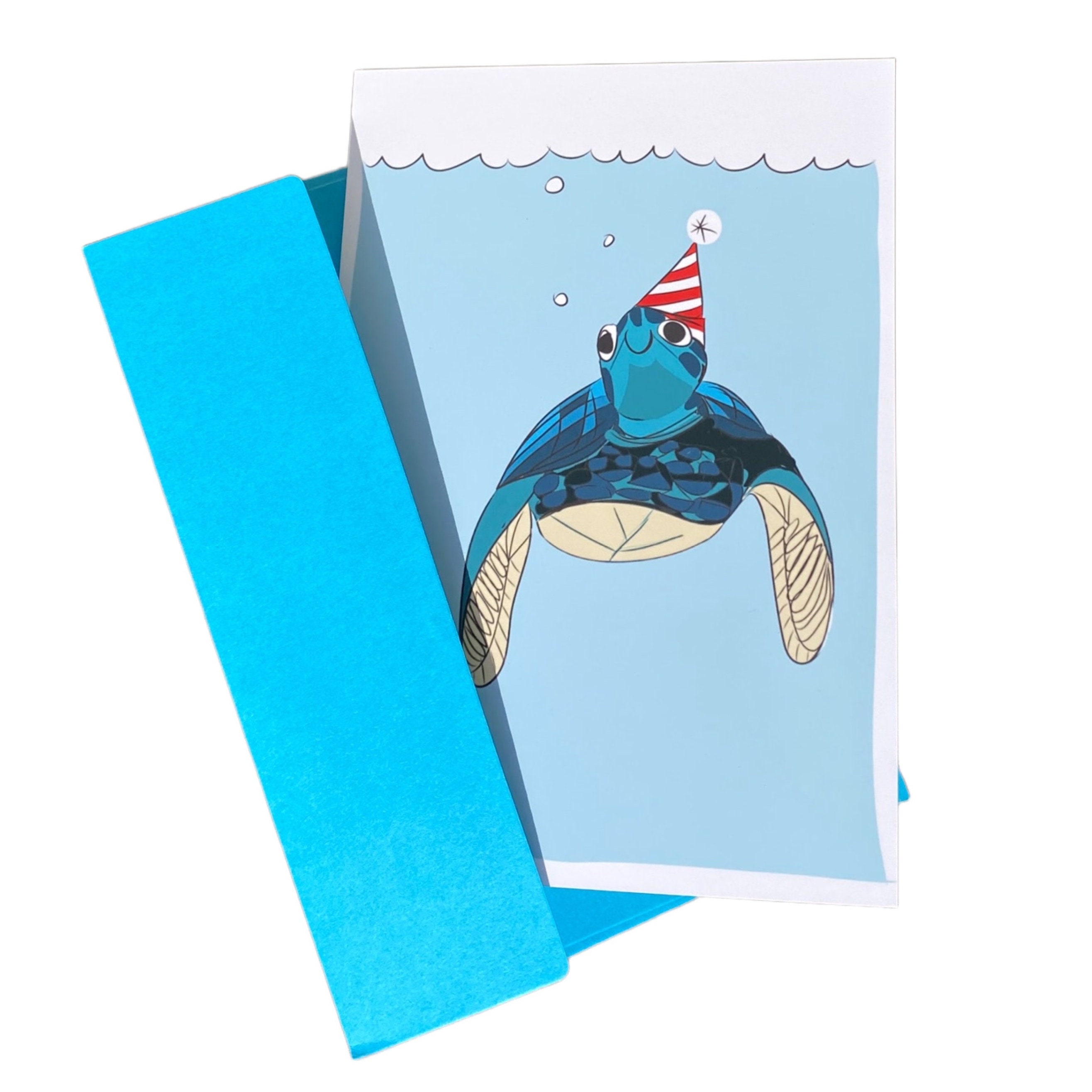 Sea Turtle Birthday Card Turtle Card Sea Creature Card Ocean Birthday ...