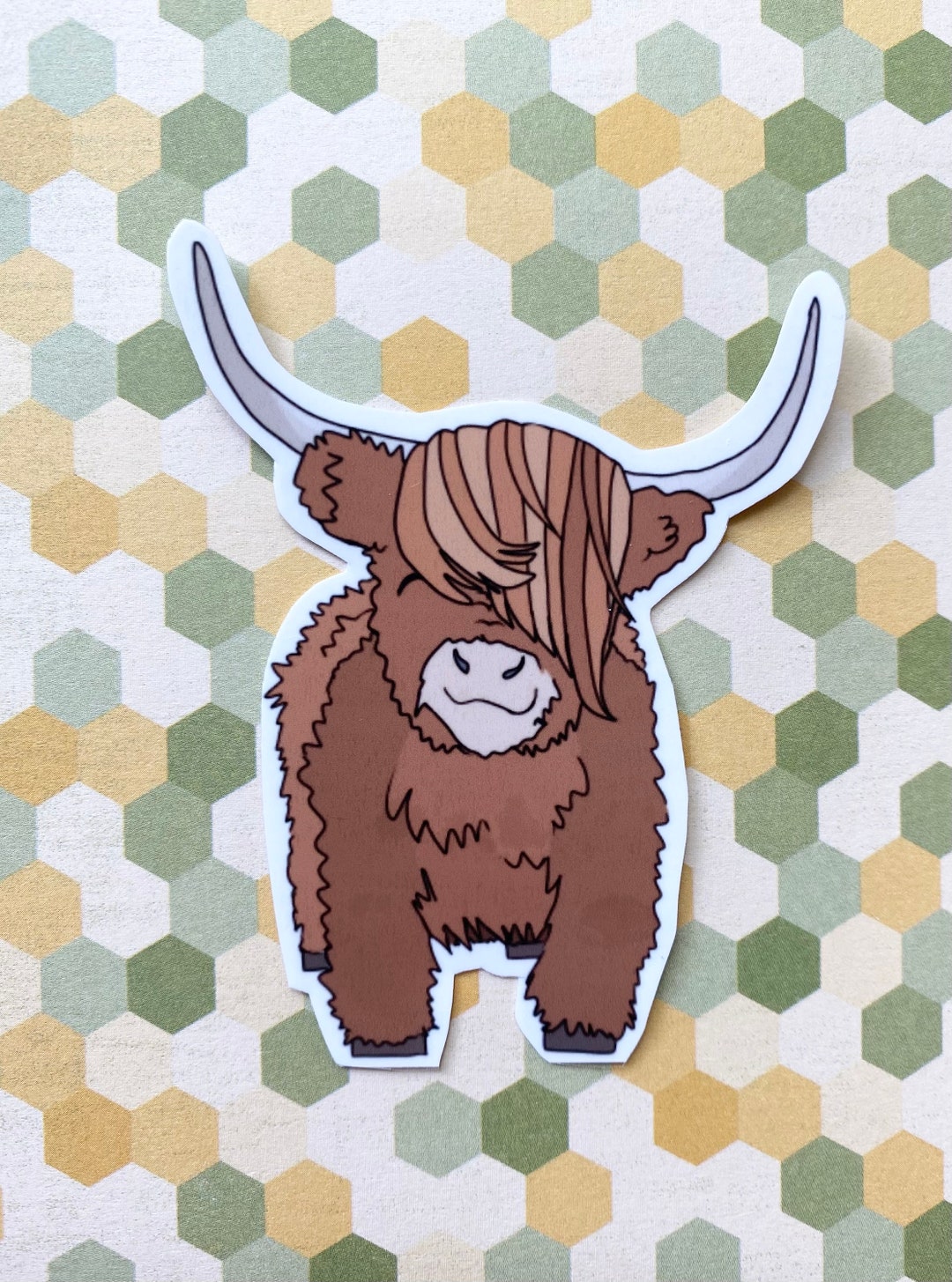Vinyl Highland Cow Sticker Waterproof Scottish Highland Cow Sticker - Etsy