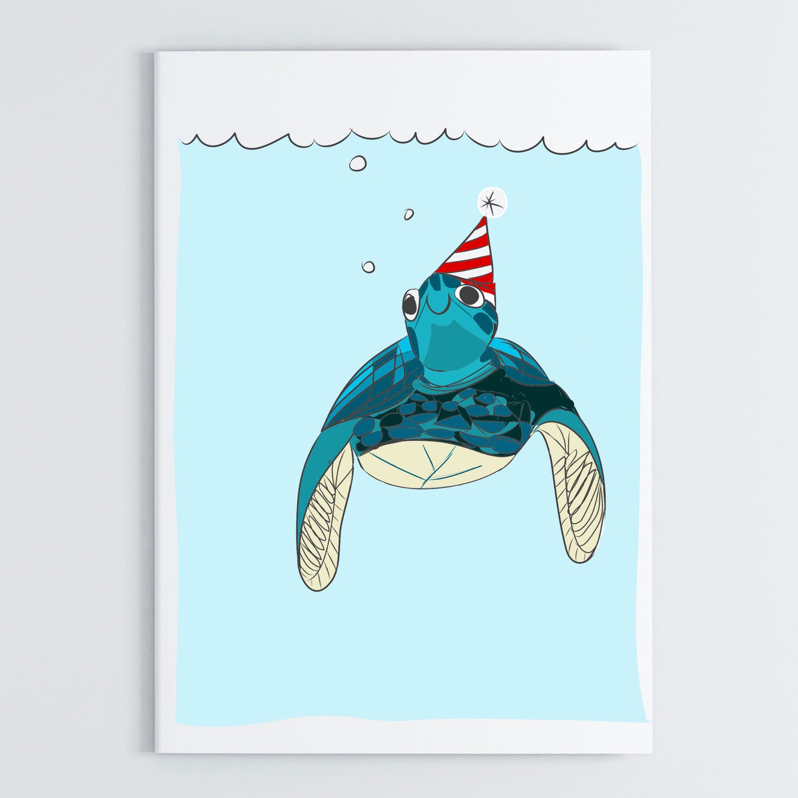 Sea Turtle Birthday Card Turtle Card Sea Creature Card - Etsy