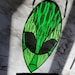 Stained Glass Alien Head, Suncatcher, UFO, Sci-fi, Cosmic Art ...