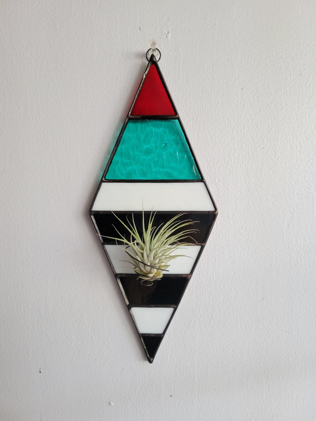 Stained Glass Air Plant Holder, Plant Lover, Air Plant Display, Indoor ...