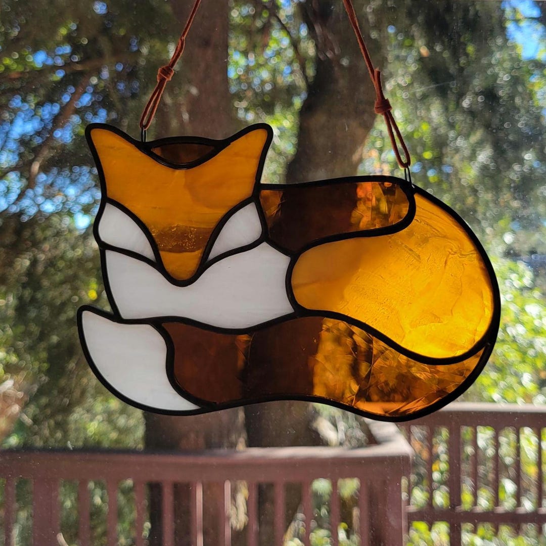Stained Glass Fox, Suncatcher, Home Decor, Nature, Gift - Etsy