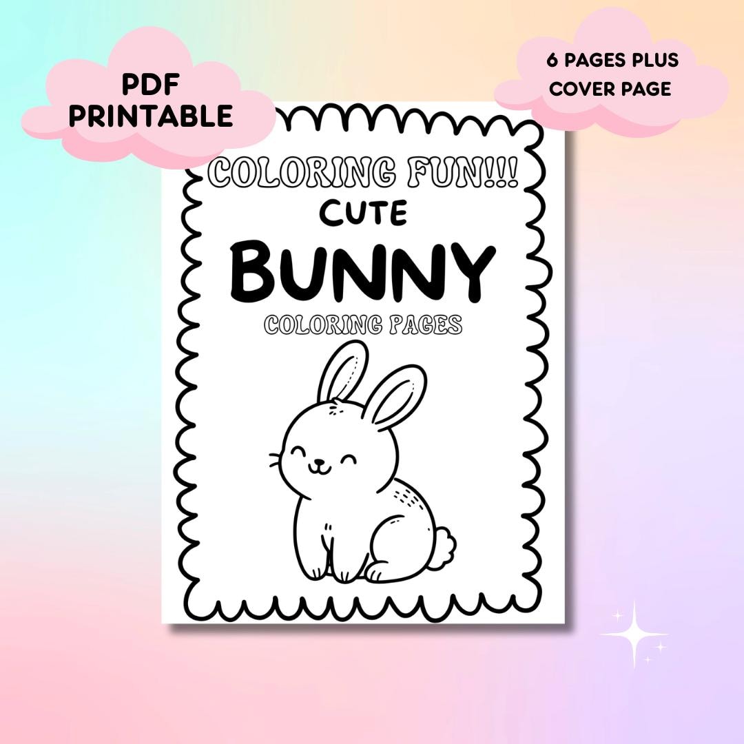 COLORING FUN!!! Cute Bunny Set- Coloring Pages - Instant Download- PDF ...