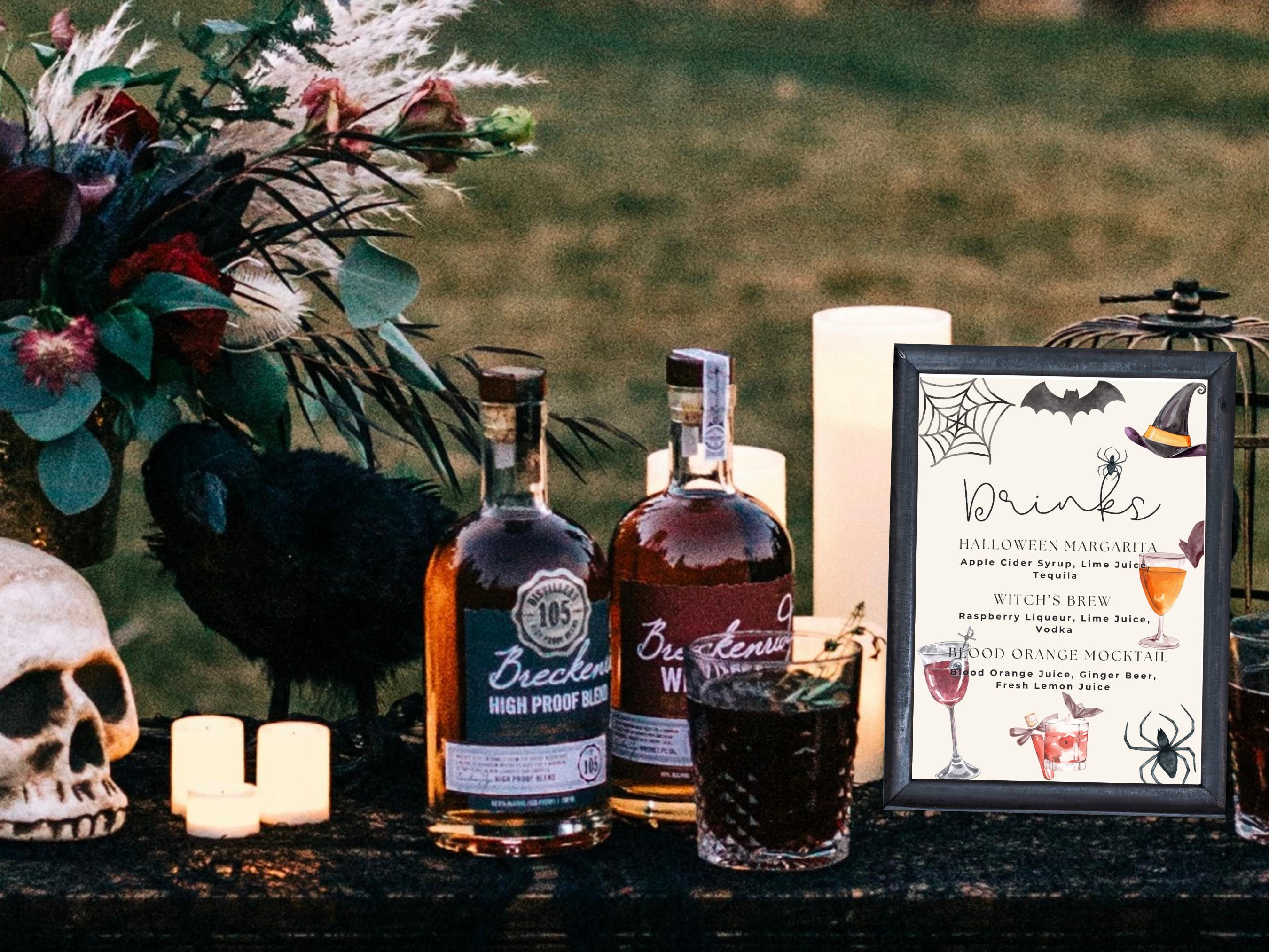 Halloween Spooky Drinks Cocktail Bar Menu Template, Editable Printable ...