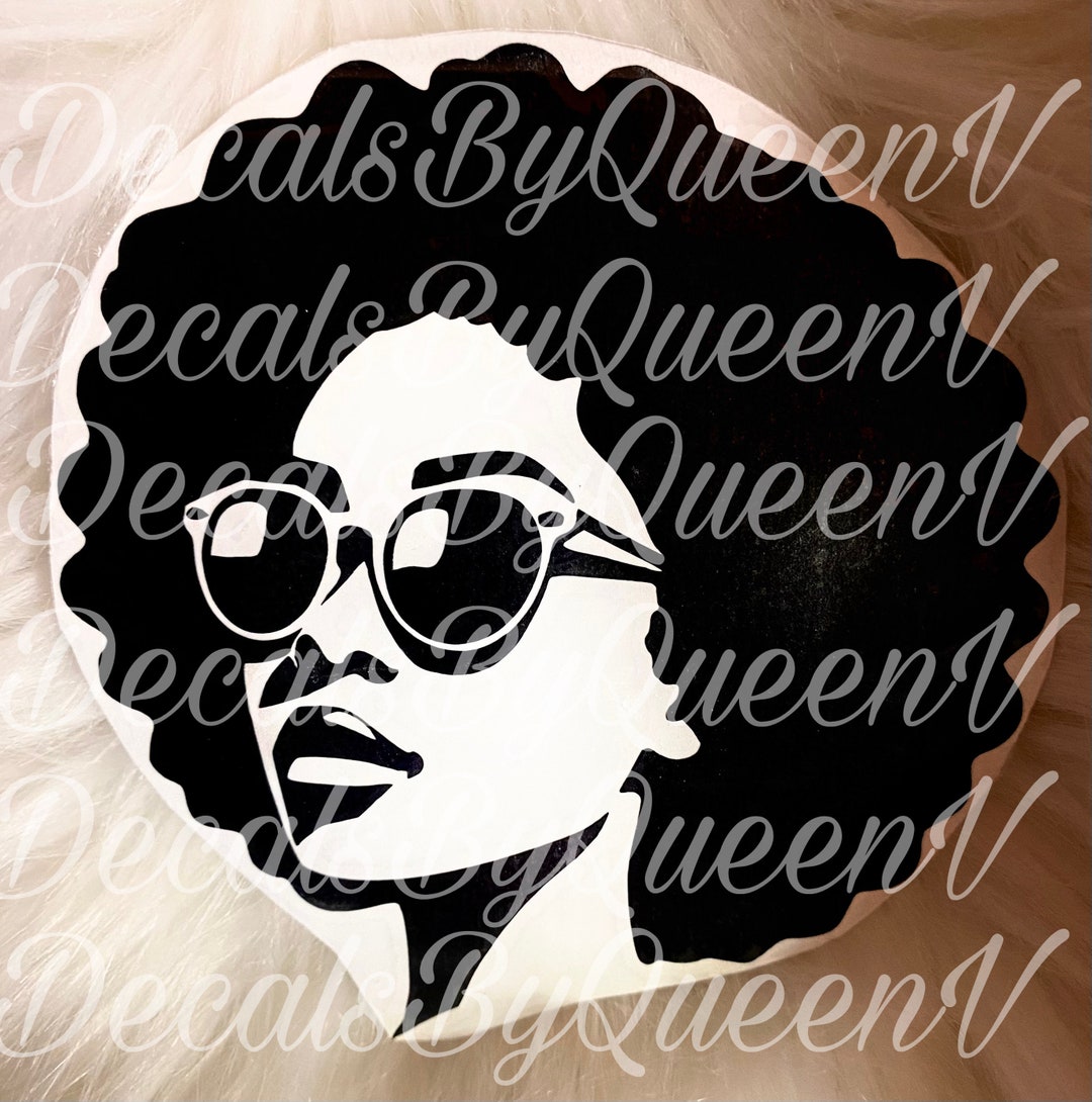Khari Afro Woman Face Vinyl Decal|african American Woman Decal| Wine ...