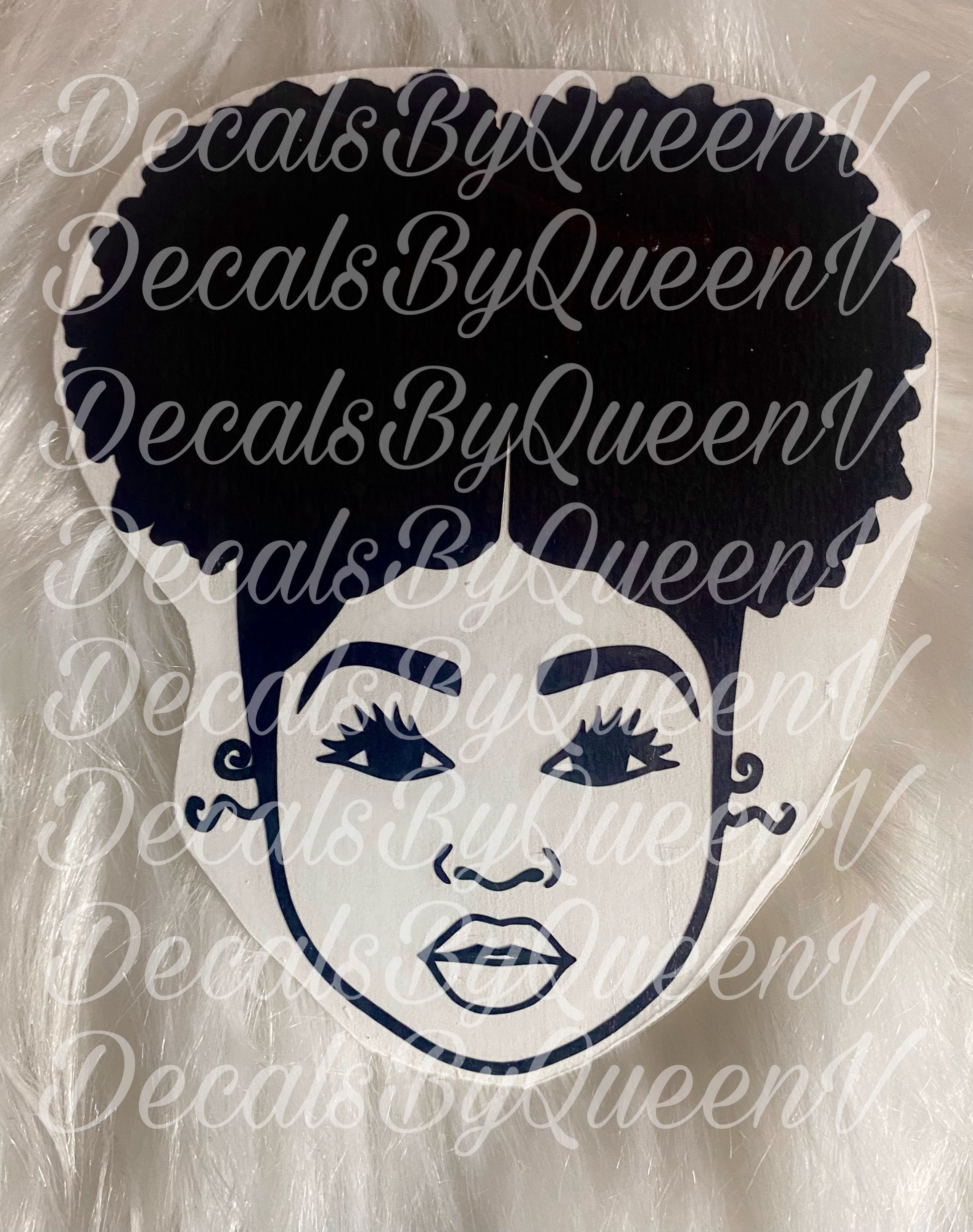 Tamika Afro Woman Face Vinyl Decal|african American Woman Decal| Wine ...