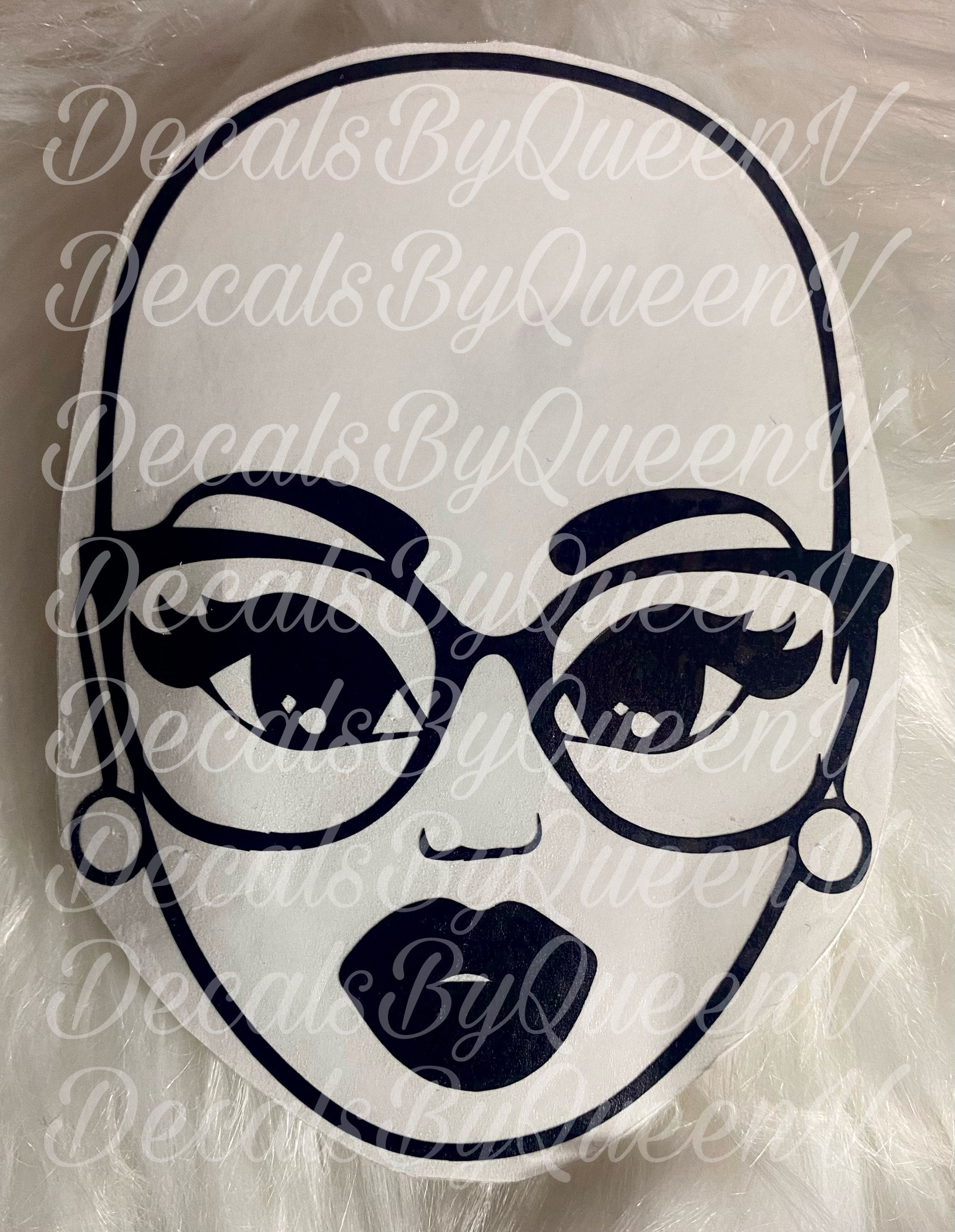 Farrah Afro Woman Face Vinyl Decal|african American Woman Decal| Wine ...