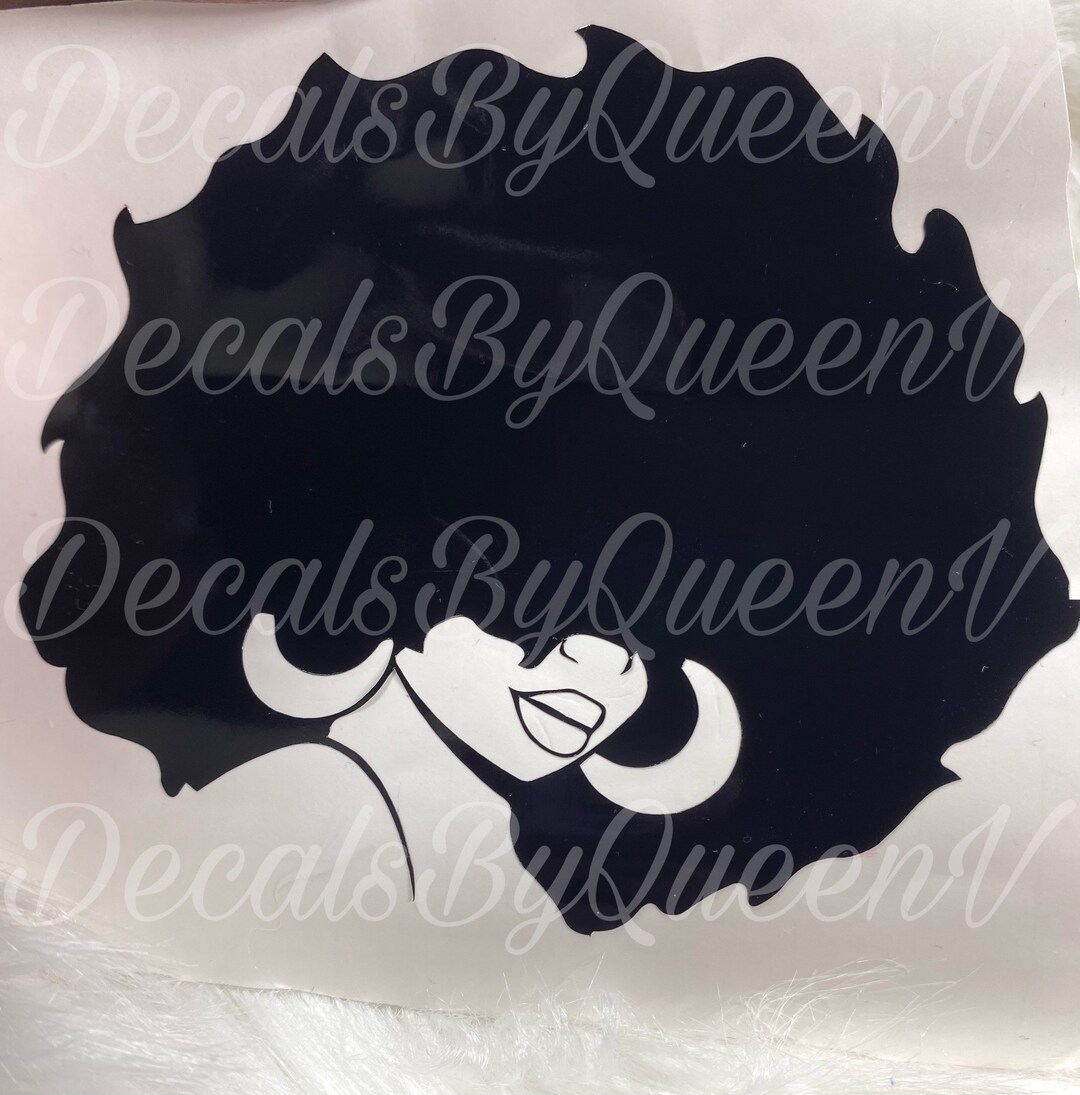 Afro Woman Vinyl Decal|african American Woman Decal| Wine Glass Decal ...