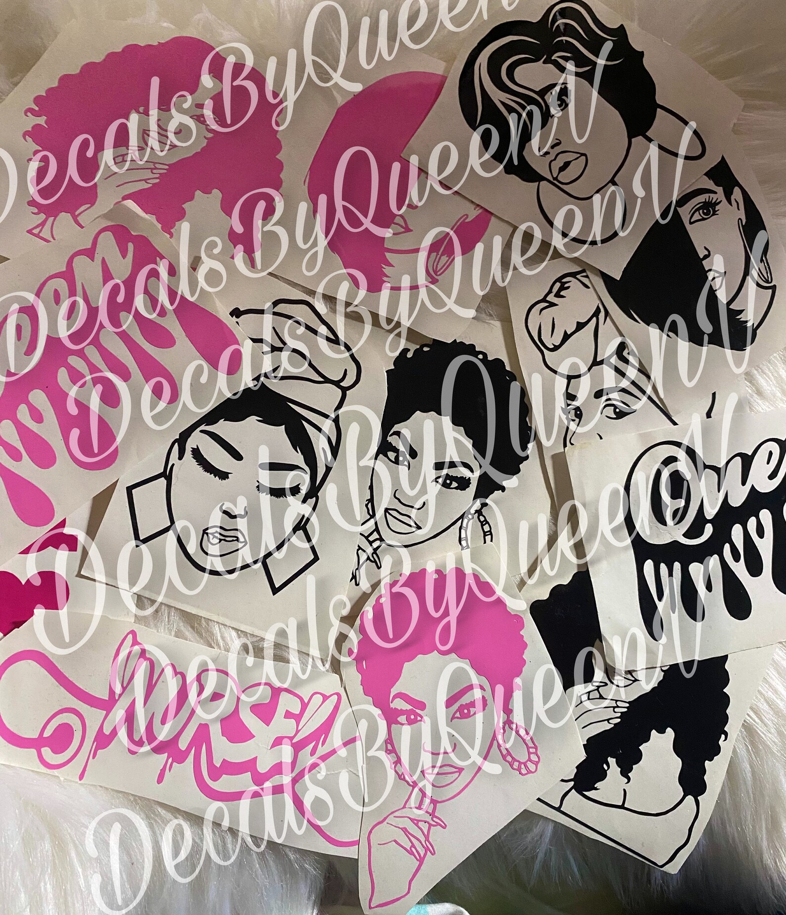 Keesh Afro Woman Vinyl Decal|african American Woman Decal| Wine Glass ...