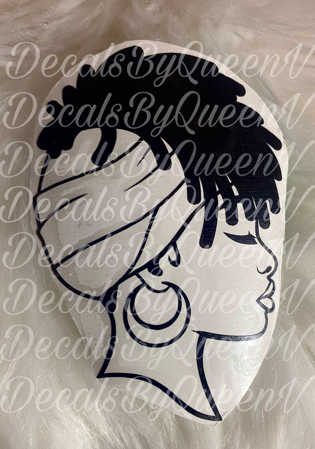 Dessy Afro Woman Face Vinyl Decal|african American Woman Decal| Wine ...