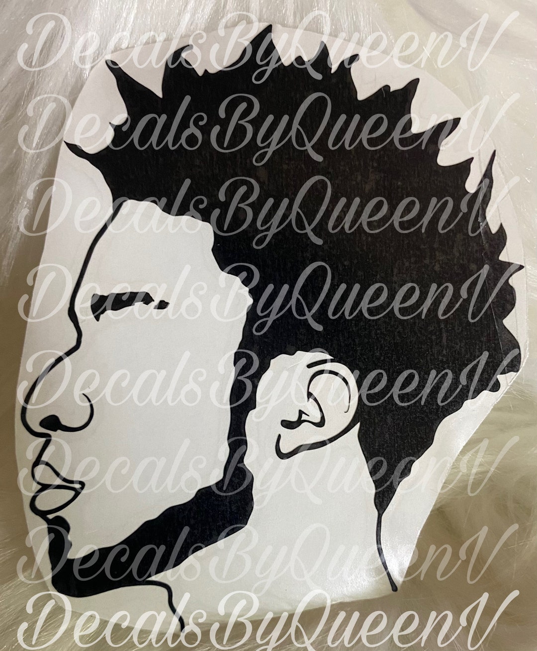 Alan Afro Man Face Vinyl Decal|african American Man Decal| Wine Glass ...