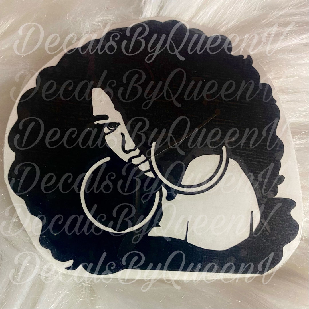 Morgan Afro Woman Face Vinyl Decal|african American Woman Decal| Wine ...