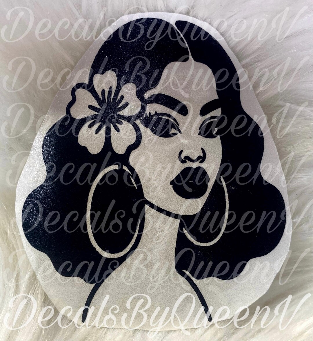 Mani Afro Woman Face Vinyl Decal|african American Woman Decal| Wine ...