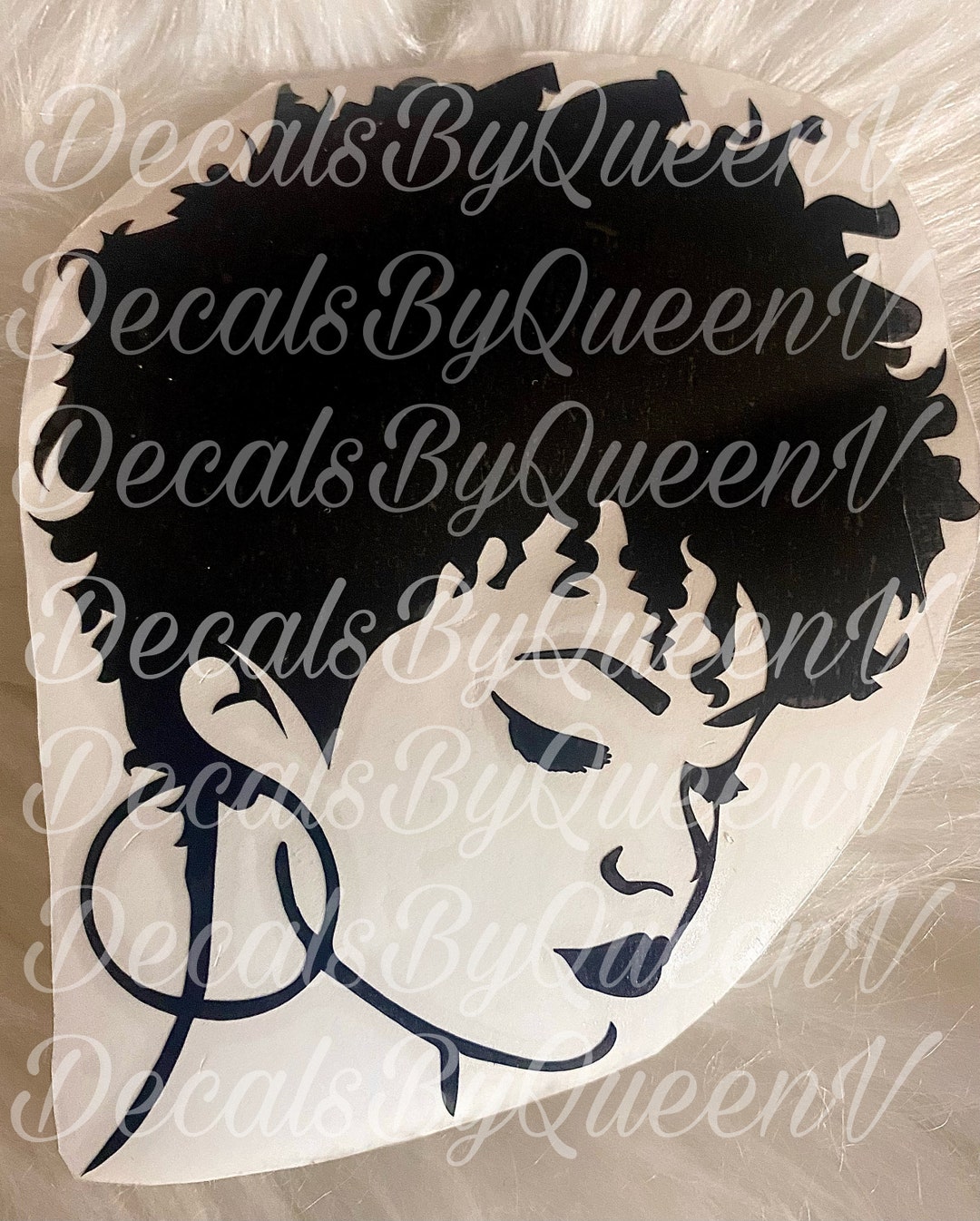 Riri Afro Woman Face Vinyl Decal|african American Woman Decal| Wine ...
