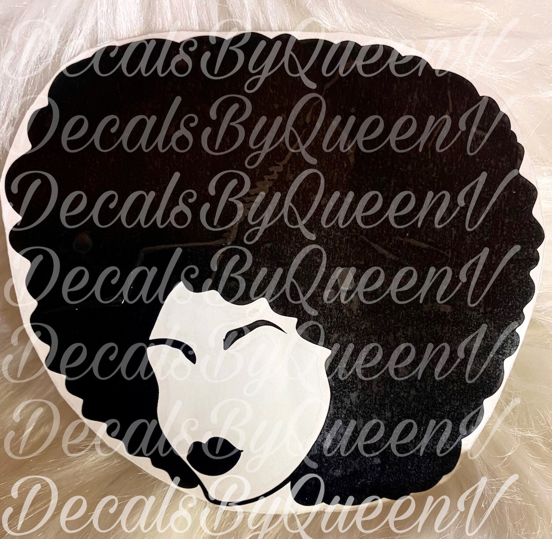 Faceless Afro Woman Face Vinyl Decal|african American Woman Decal| Wine ...