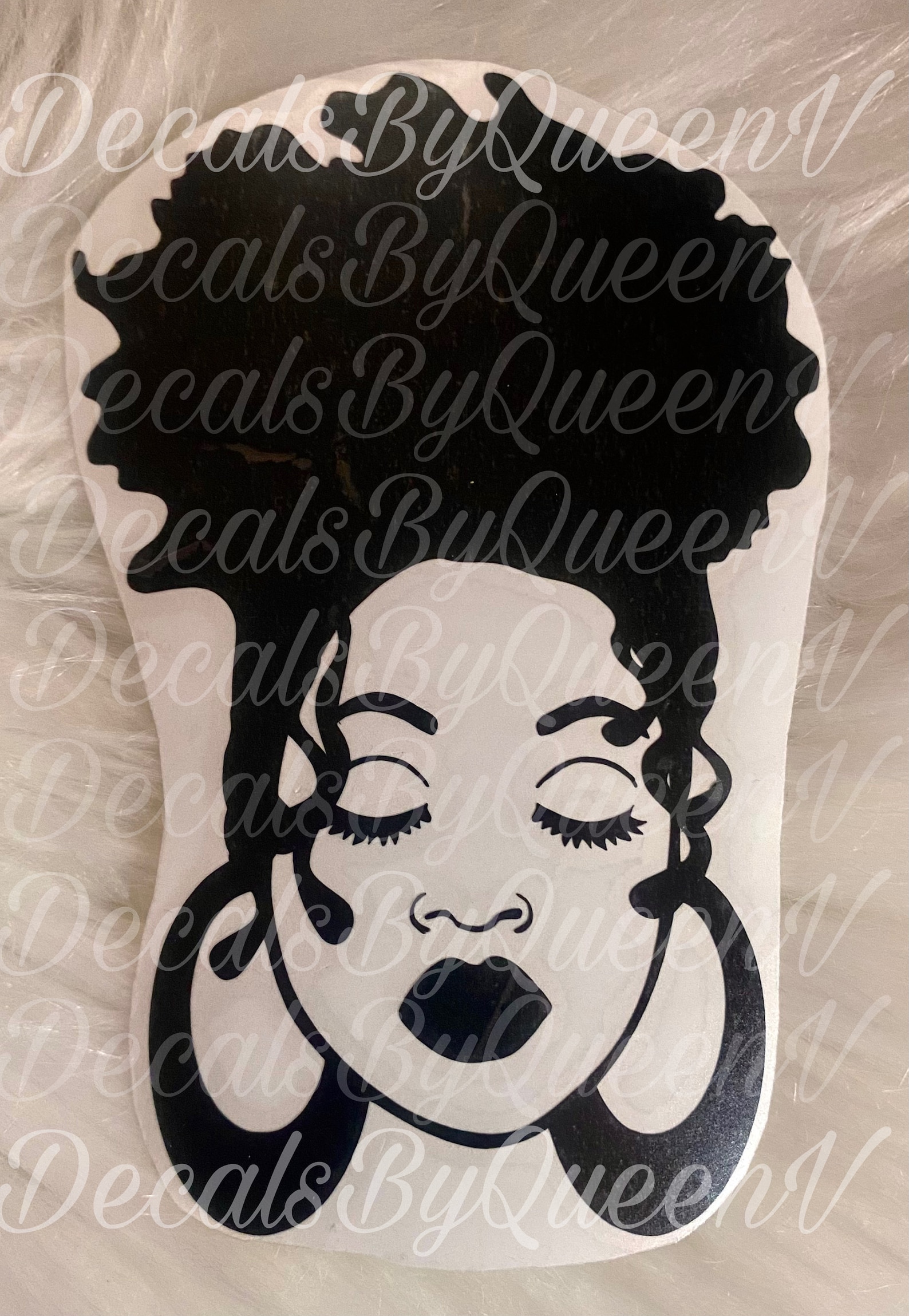 Pam Afro Woman Face Vinyl Decal|african American Woman Decal| Wine ...