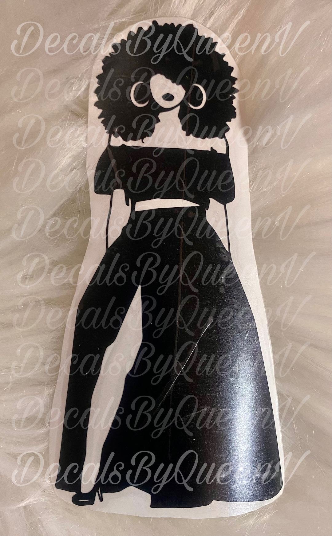 Afro Woman Vinyl Decal|african American Woman Decal| Wine Glass Decal ...