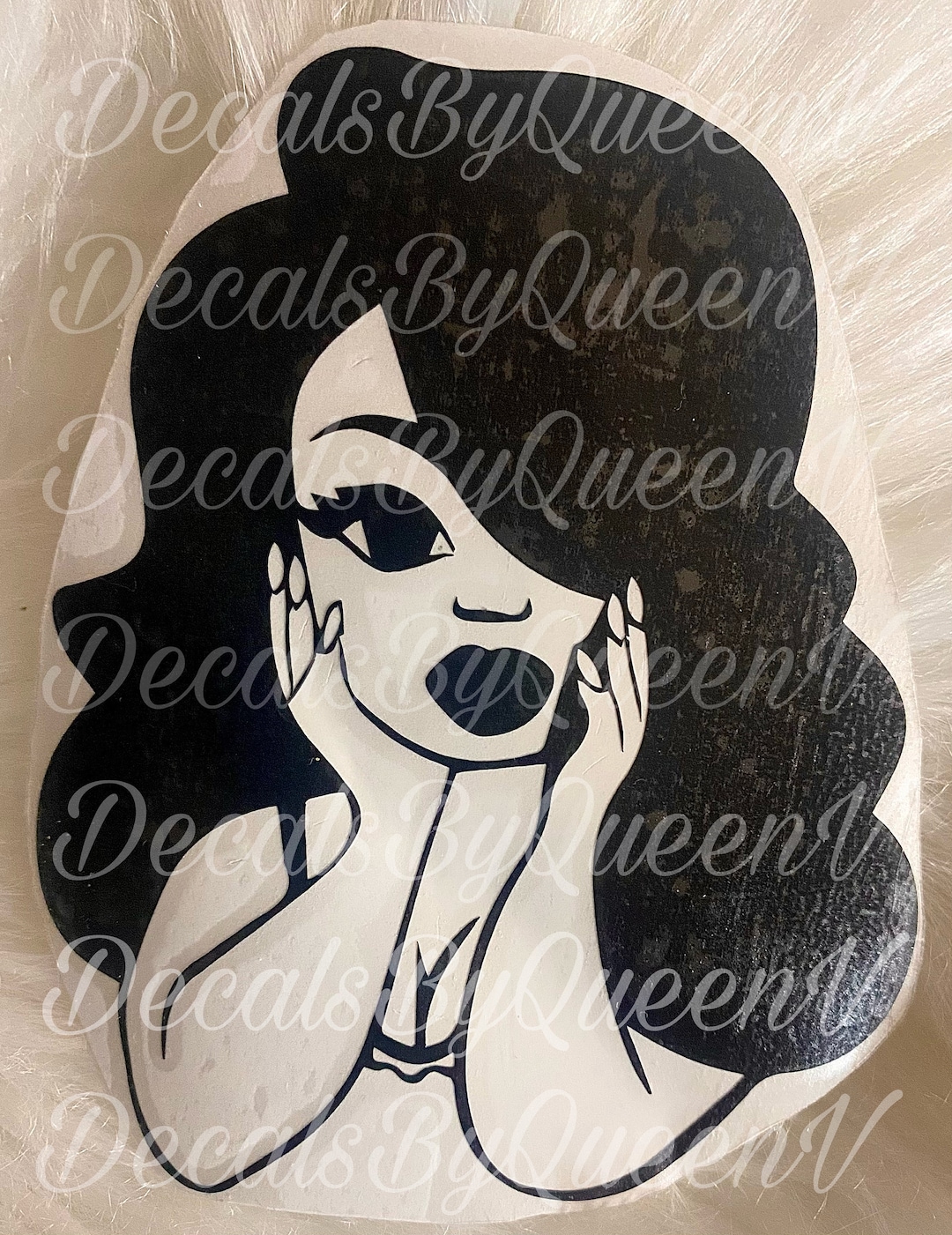 Becca Afro Woman Face Vinyl Decal|african American Woman Decal| Wine ...