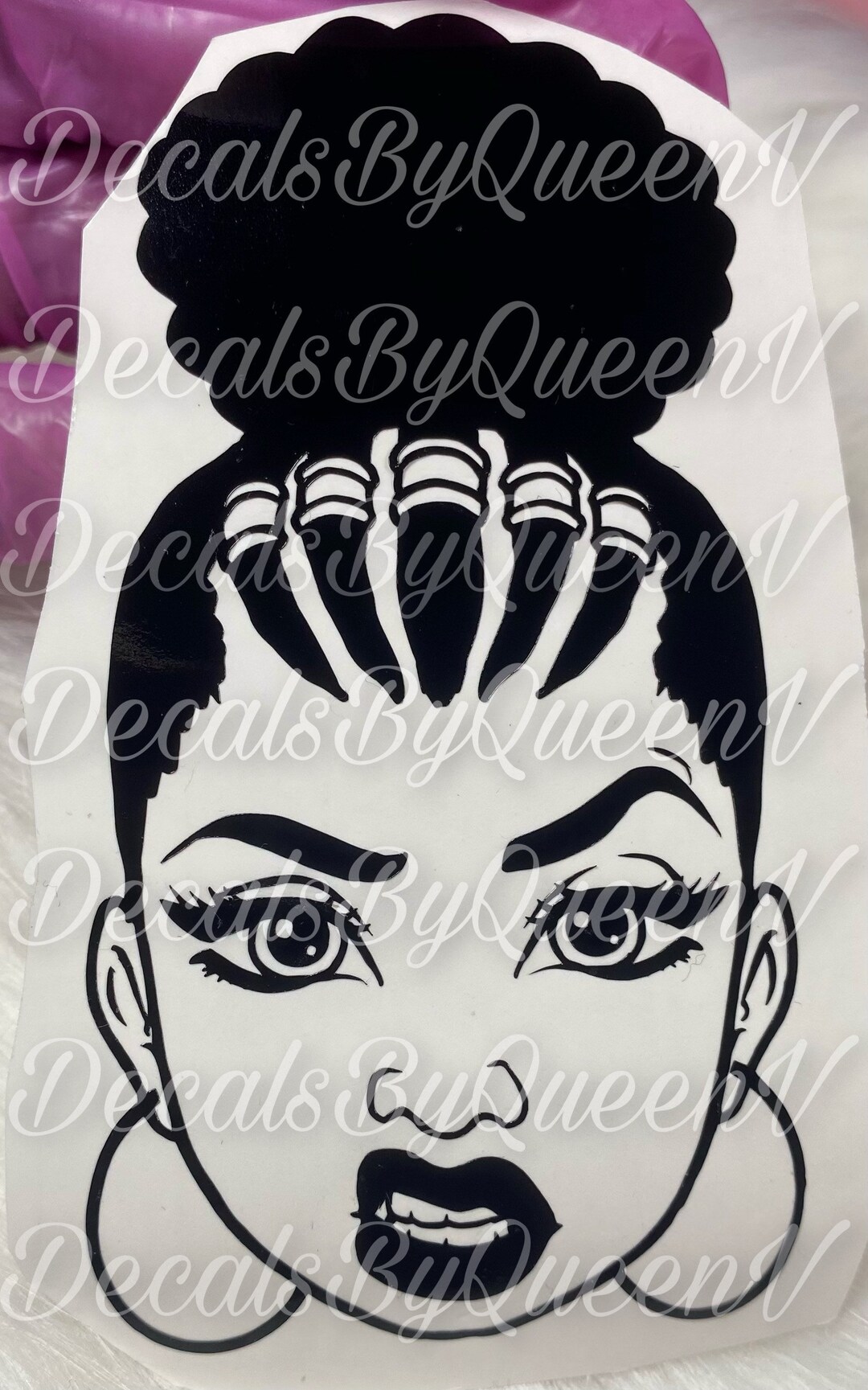 Sasha Vinyl Decal|african American Woman Decal| Wine Glass Decal| Bling ...