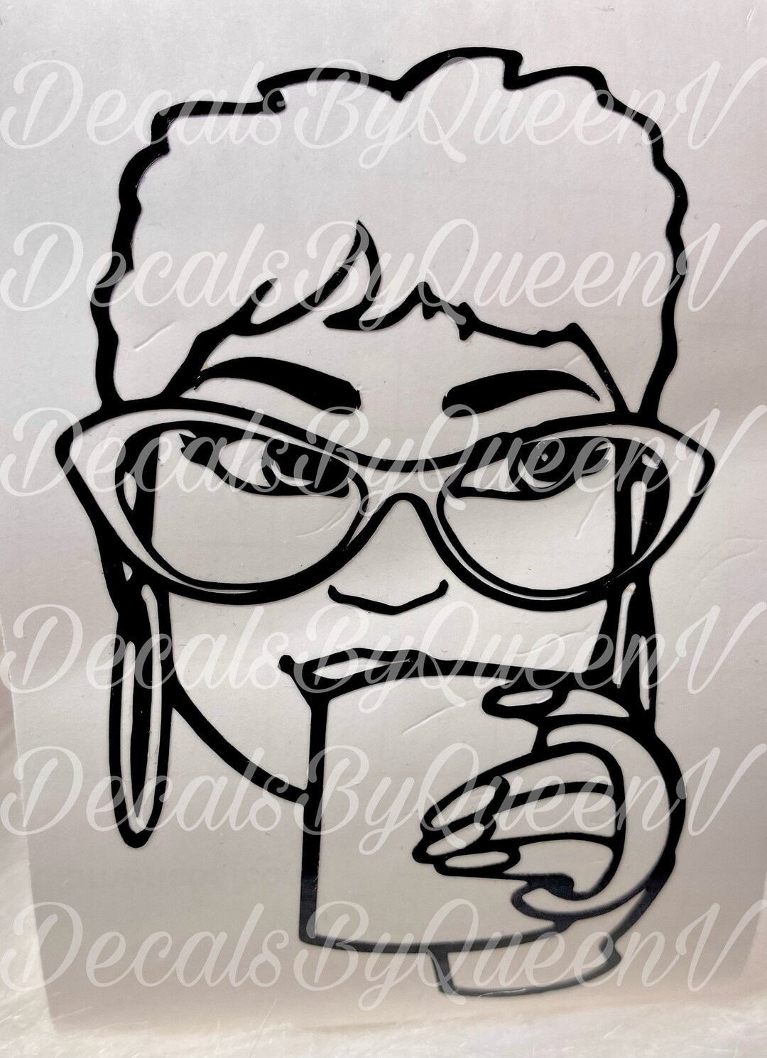 Claudia Vinyl Decal|african American Woman Decal| Wine Glass Decal ...