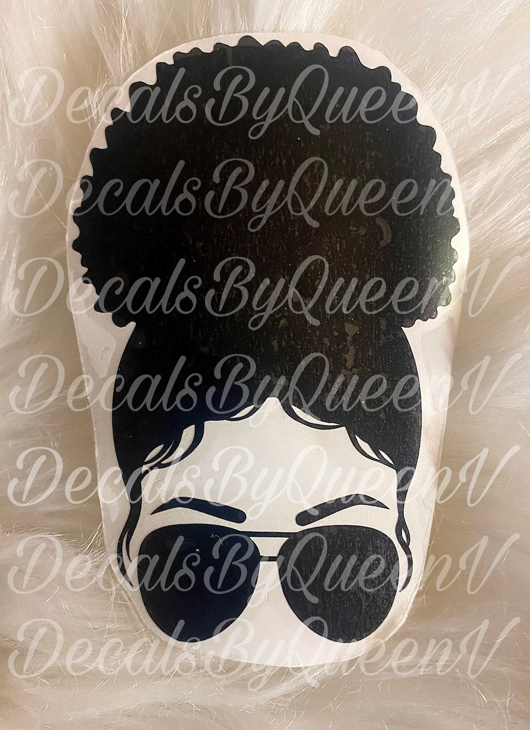 Afro Woman Face Vinyl Decal|african American Woman Decal| Wine Glass ...