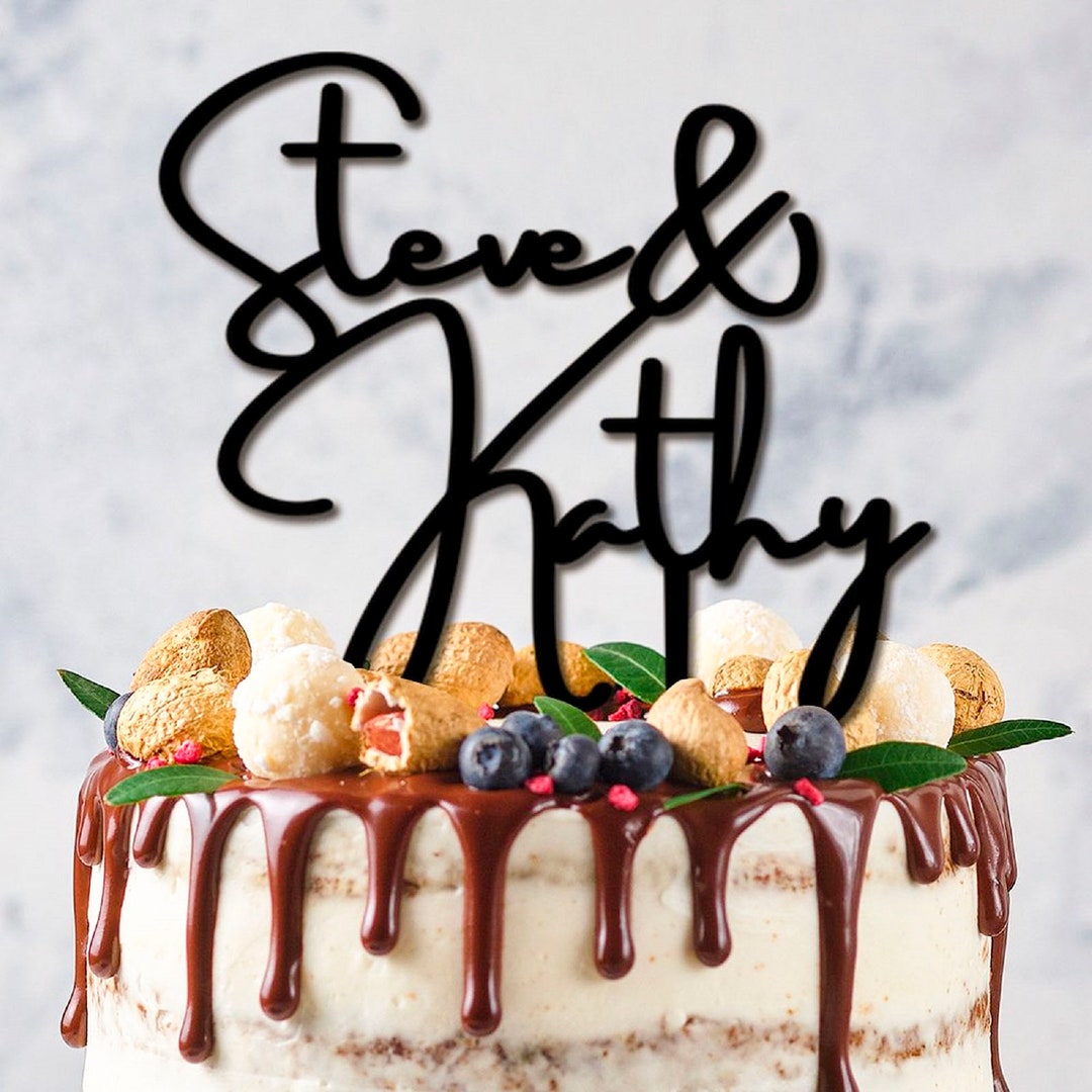 Custom Names Cake Topper Personalized Wedding Cake Toppers - Etsy