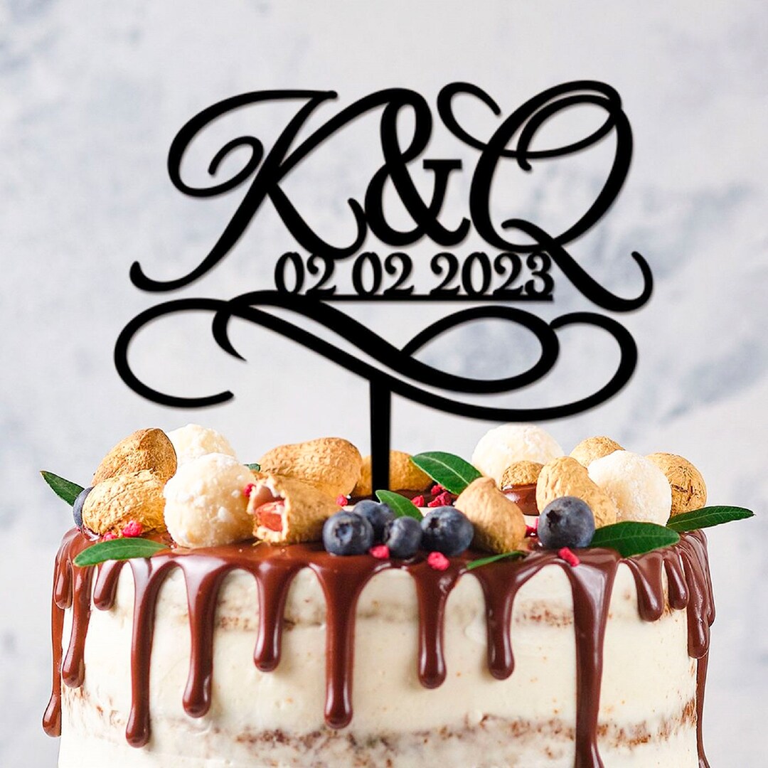 Custom Date Initials S&R Cake Topper Wedding Cake Topper - Etsy