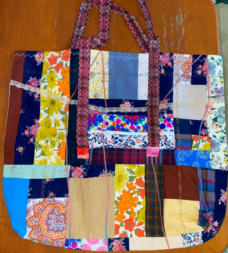 Shopping Bag Large Colourful Robust Shopping Bag/tote With Plaid ...