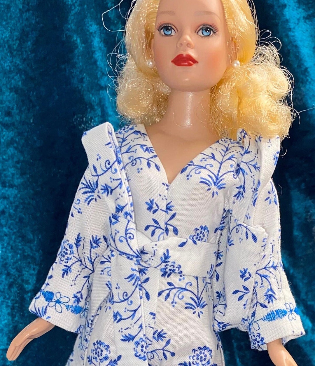 Tiny Kitty Collier Royal Blue and White Belted Pant Suit With 3 Strap ...