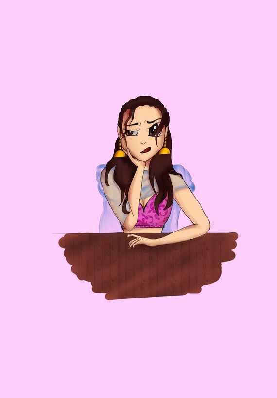 Digital Art Indian Girl - Etsy