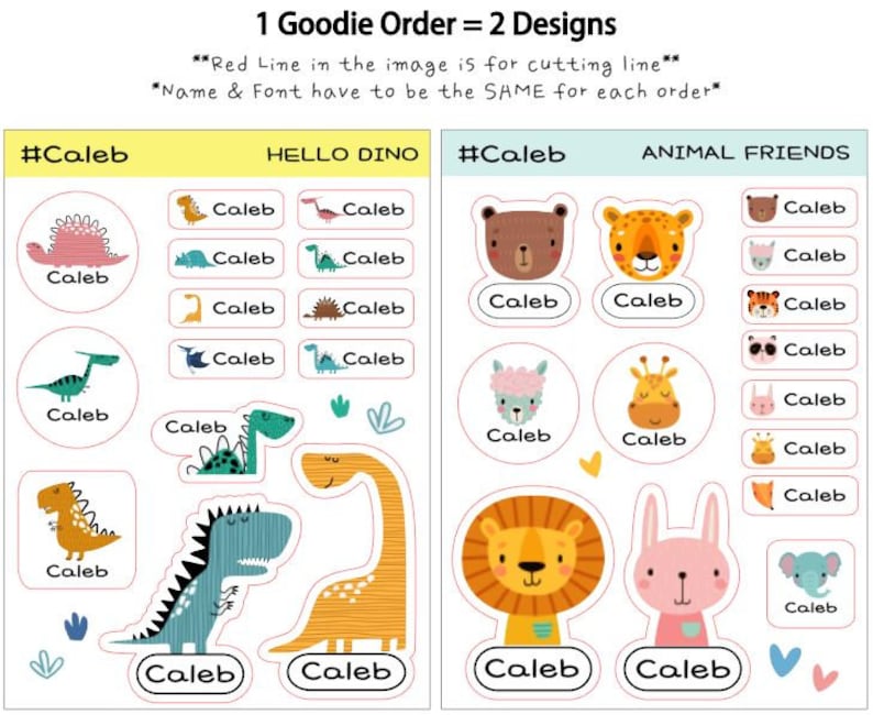 Kids Name Labels for Daycare, Preschool, School Supply / Personalized ...