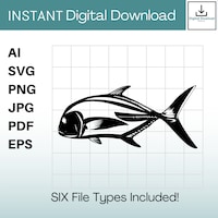 Ulua SVG, Trevally Svg, Ulua Fish, Ulua, Tribal Svg, Maori Svg ...