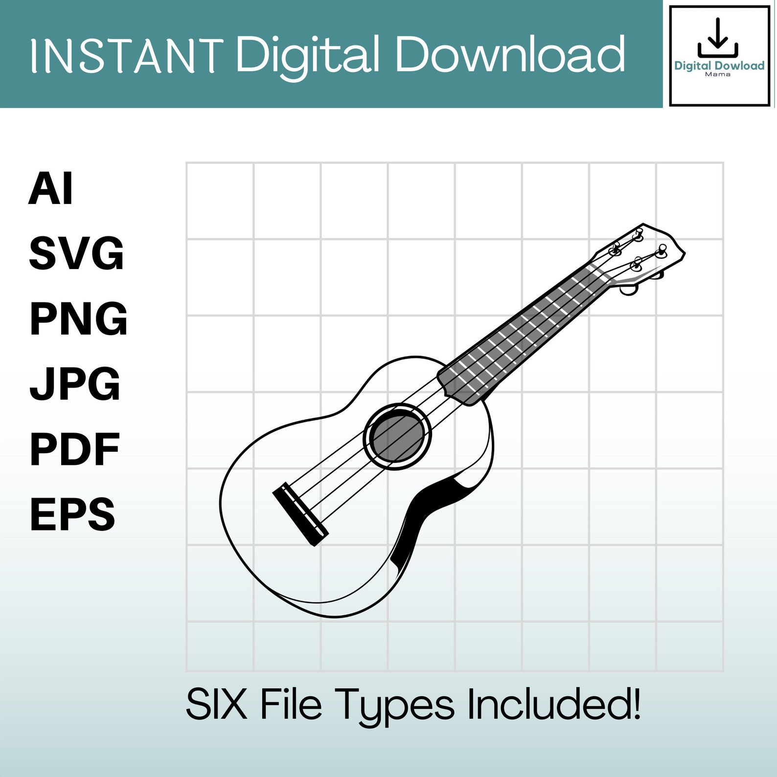 Ukulele Clipart Instant Download Ai / Svg / Png / Jpg / Pdf / Eps ...