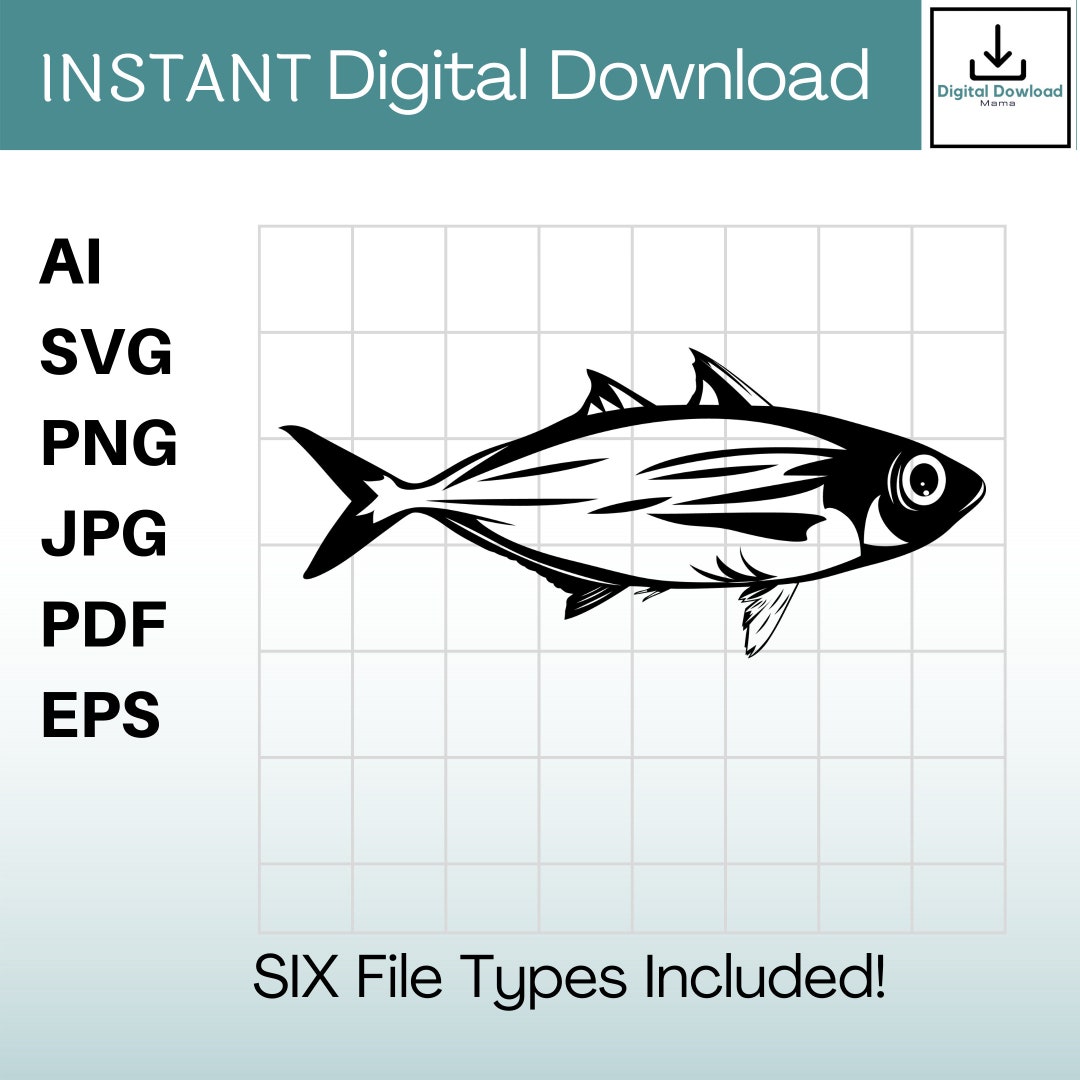 Akule (bigeye Scad) - Long Clipart Instant Download Ai / Svg / Png ...