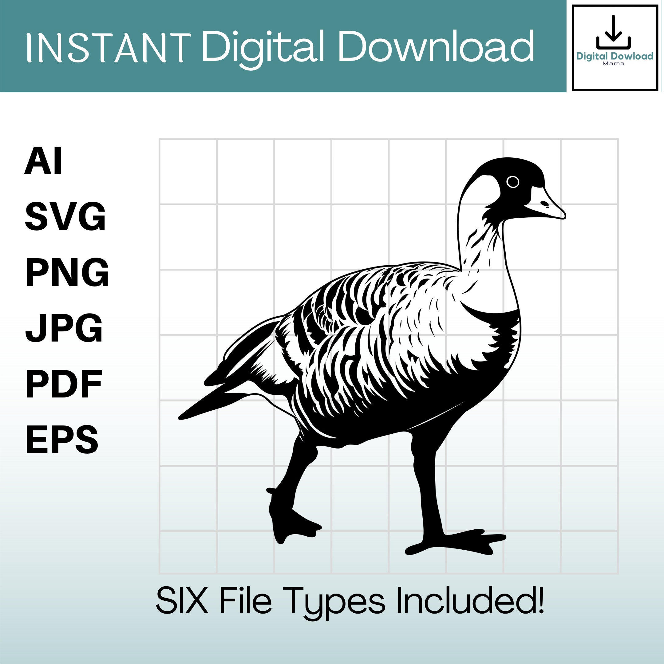 Hawaiian Nene Goose Clipart Instant Download Ai / Svg / Png / Jpg / Pdf / Eps Hawaii Svg ...