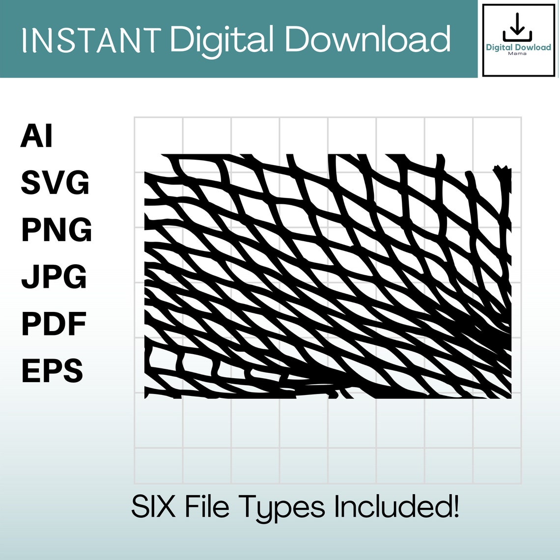 Fishing Net ('upena) Clipart Instant Download Ai / Svg / Png / Jpg ...